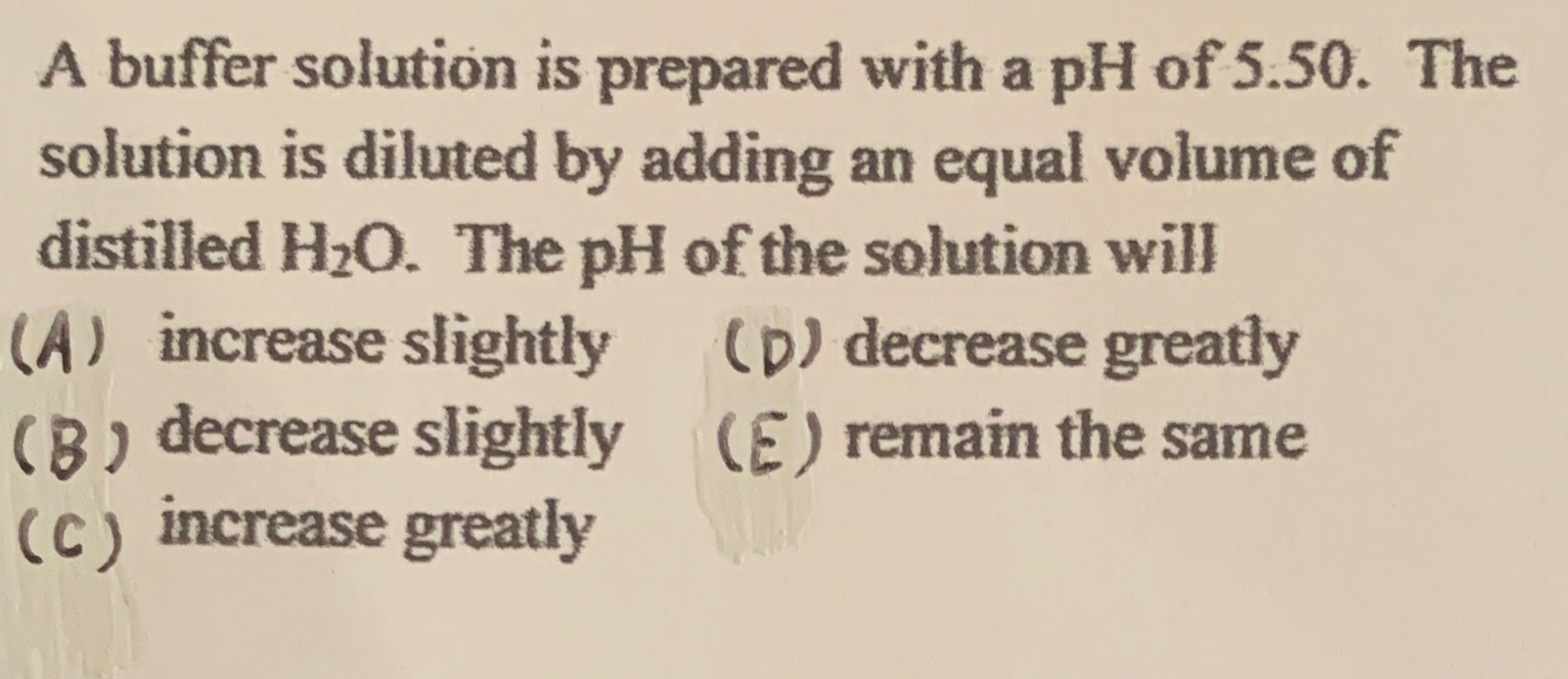 Solved A buffer solution is prepared with a pH of 5.50. ﻿The | Chegg.com