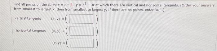 Solved Find all points on the curve x=t+8,y=t3−3t at which | Chegg.com