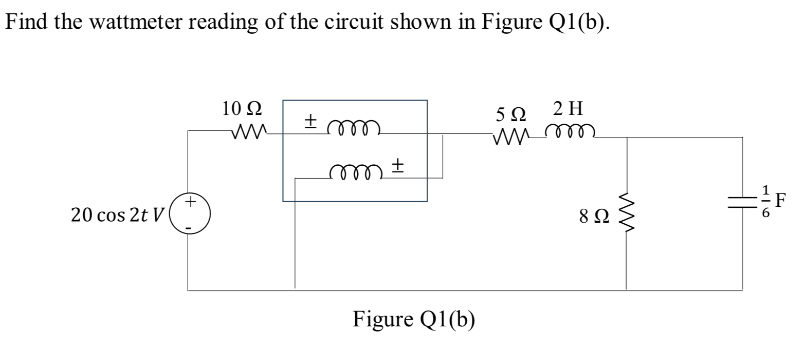 Solved Find the wattmeter reading of the circuit shown in | Chegg.com