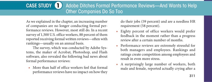 Solved CASE STUDY 1 Adobe Ditches Formal Performance | Chegg.com