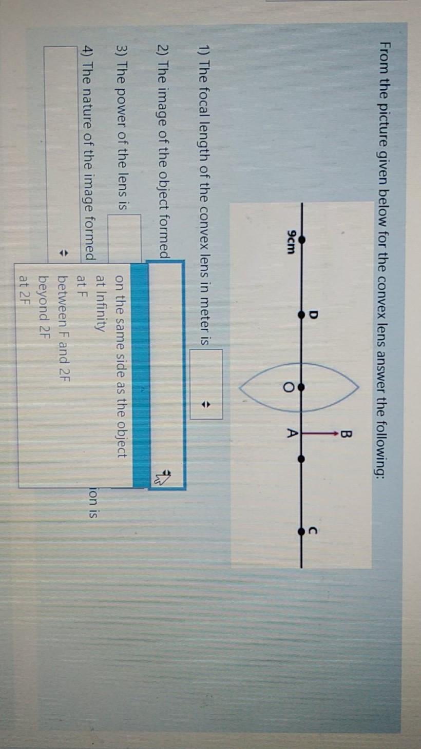 Solved From the picture given below for the convex lens | Chegg.com