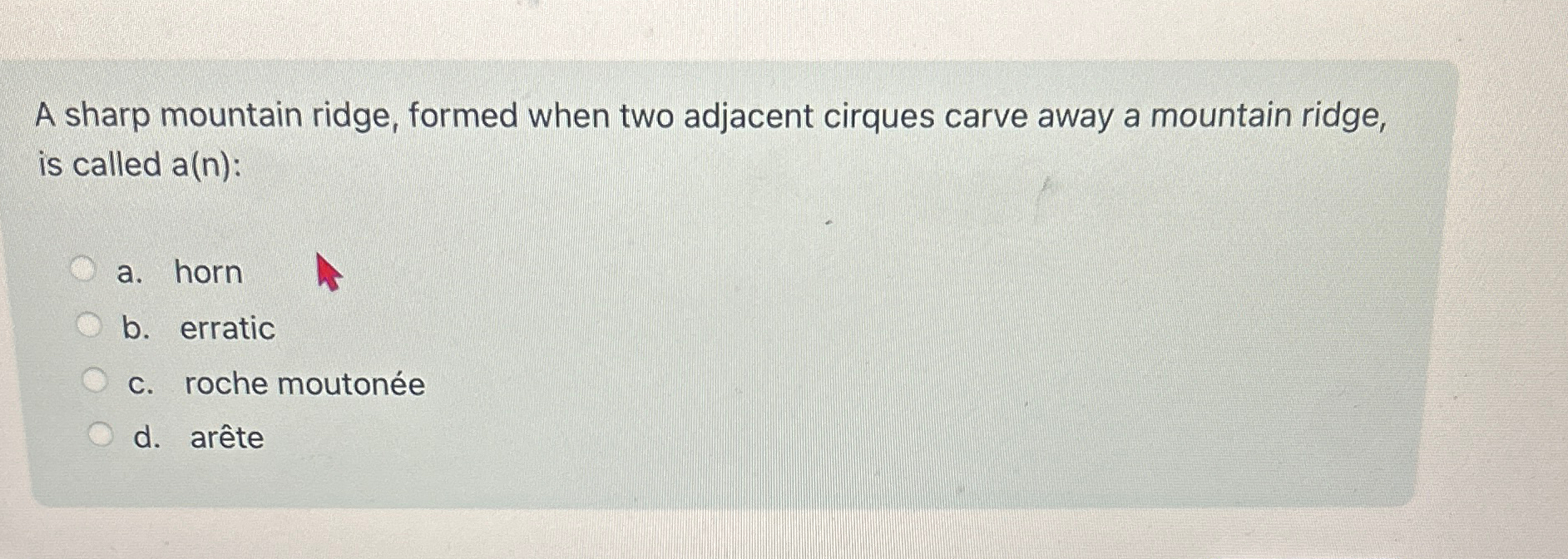 Solved A sharp mountain ridge, formed when two adjacent | Chegg.com
