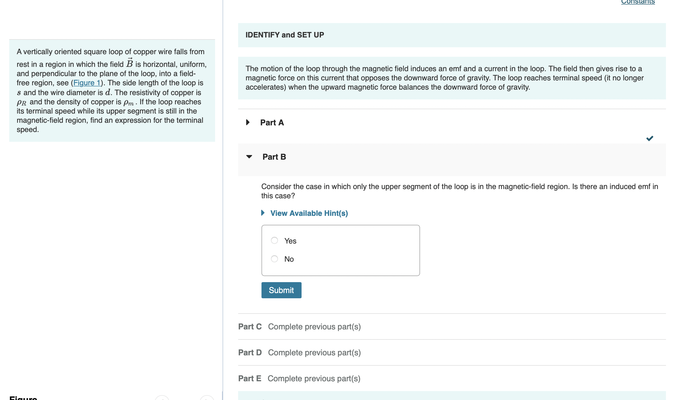 Solved IDENTIFY and SET UPA vertically oriented square loop | Chegg.com