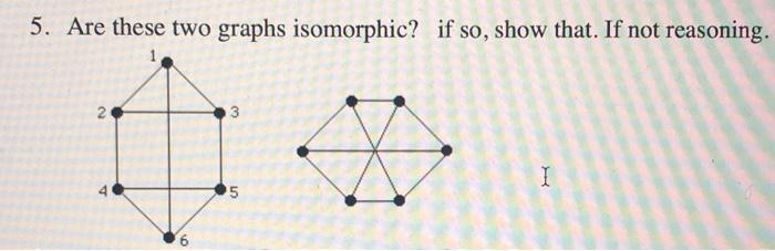 Solved 5. Are these two graphs isomorphic? if so, show that. | Chegg.com