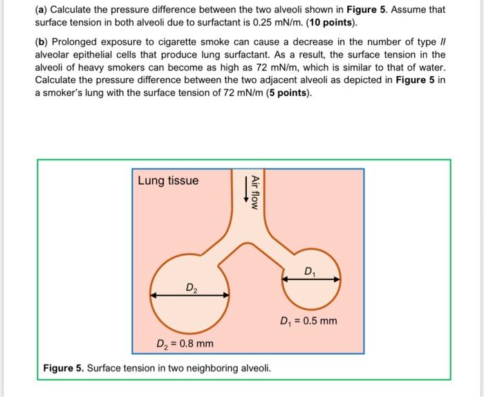 Solved (a) Calculate the pressure difference between the two | Chegg.com