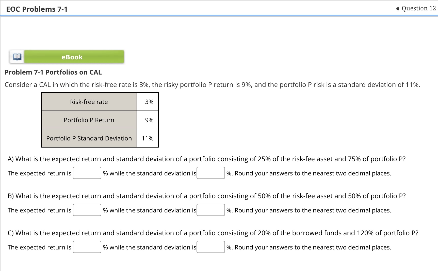 Solved EOC Problems 7-1Question 12eBookProblem 7-1 | Chegg.com