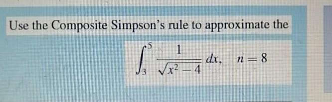 Solved Use the Composite Simpson's rule to approximate the 1 | Chegg.com