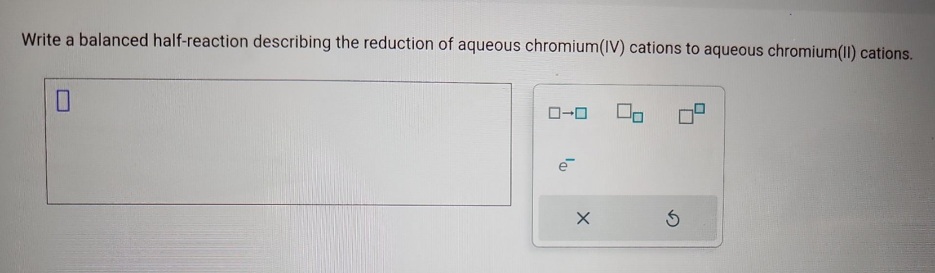 Solved Write a balanced half-reaction describing the | Chegg.com