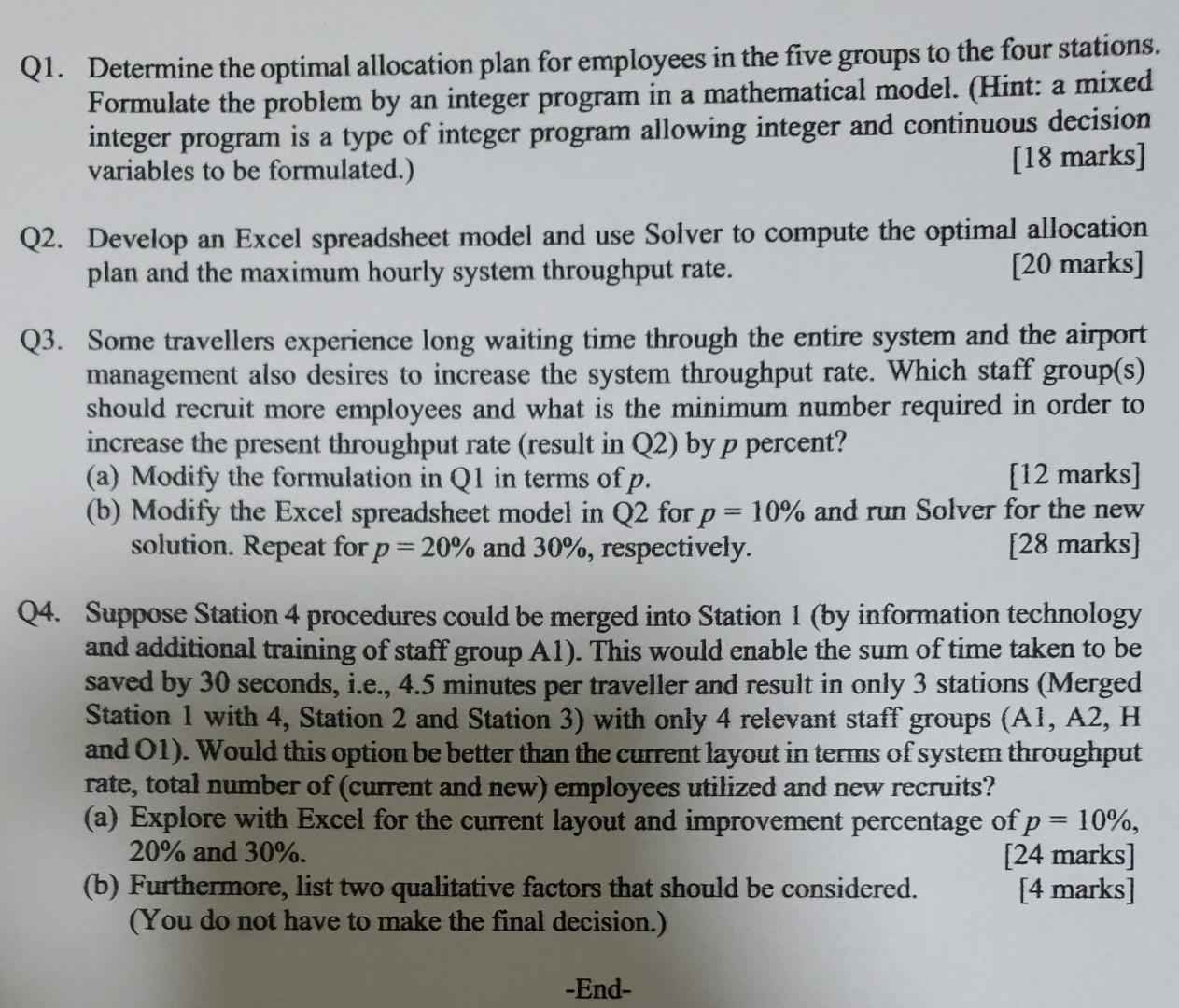Q1. Determine the optimal allocation plan for | Chegg.com