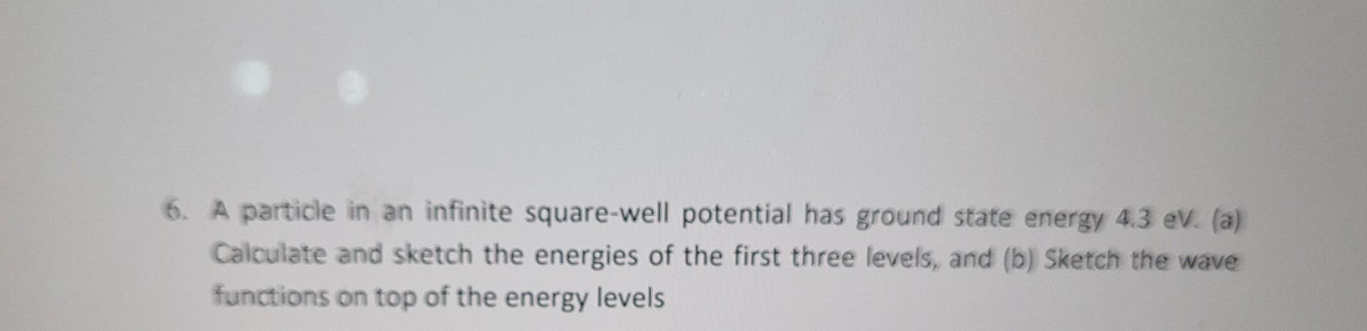 Solved 6 A Particle In An Infinite Square Well Potential