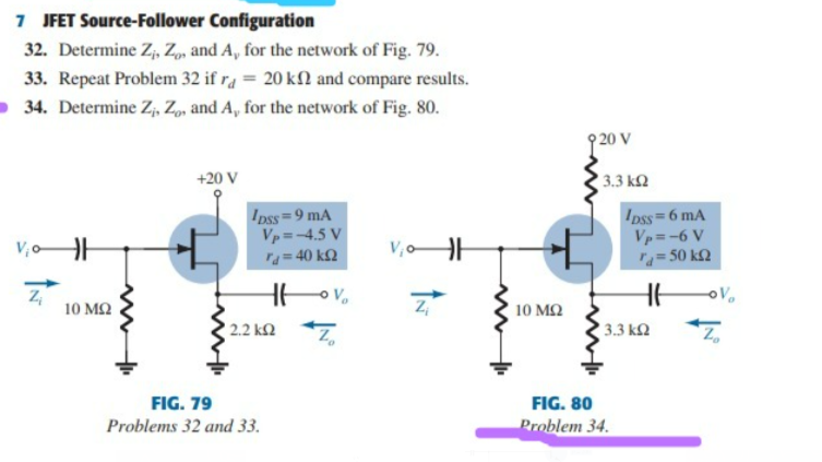 Solved 7 JFET Source-Follower Configuration 32. Determine | Chegg.com
