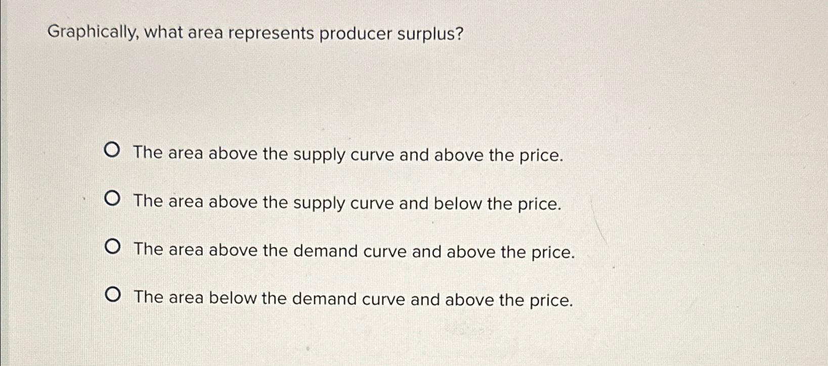 Solved Graphically, what area represents producer | Chegg.com