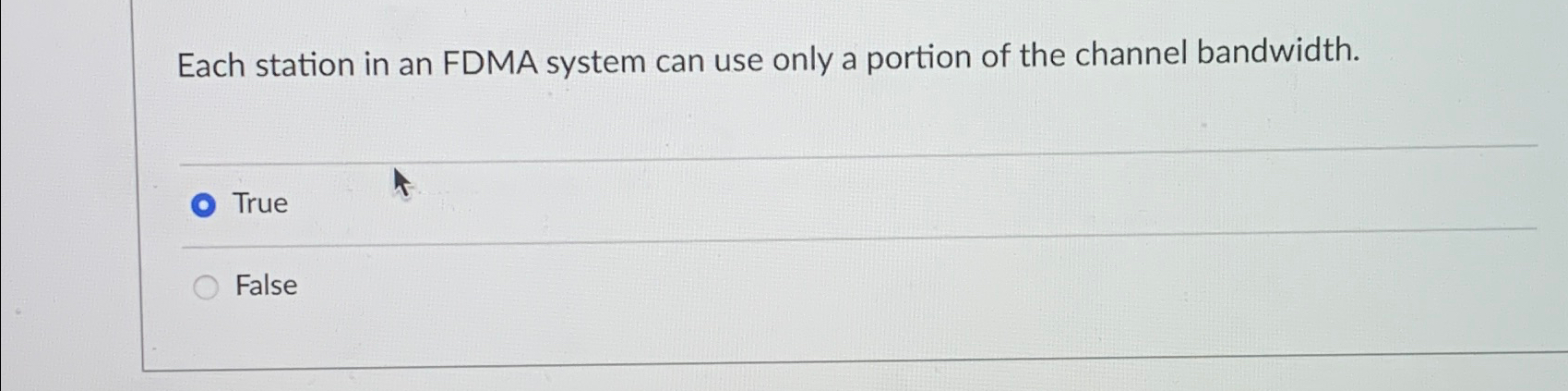 Solved Each station in an FDMA system can use only a portion | Chegg.com