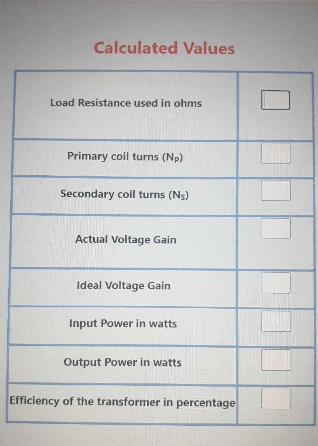 Solved In the transformer experiment performed in the lab, | Chegg.com