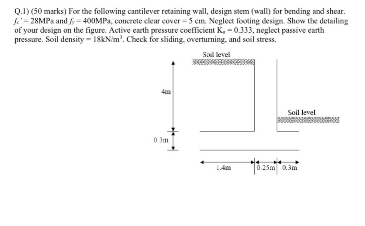 Solved Q.1) (50 ﻿marks) ﻿For the following cantilever | Chegg.com