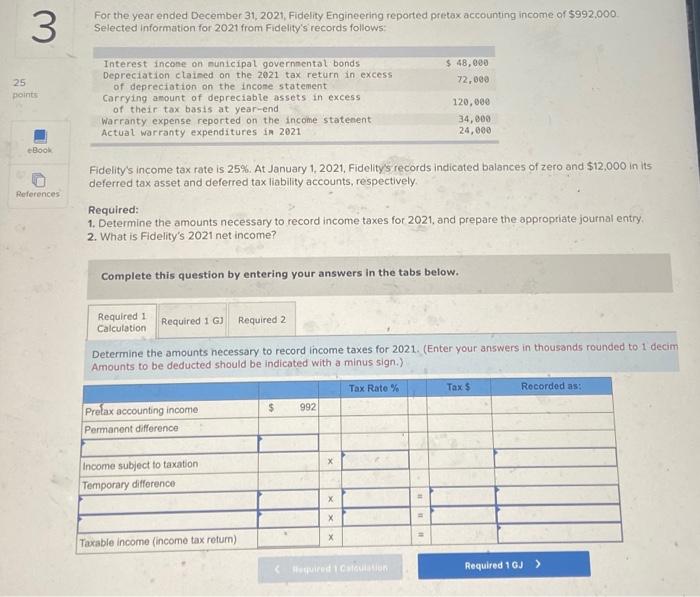Solved For the year ended December 31, 2021, Fidelity | Chegg.com