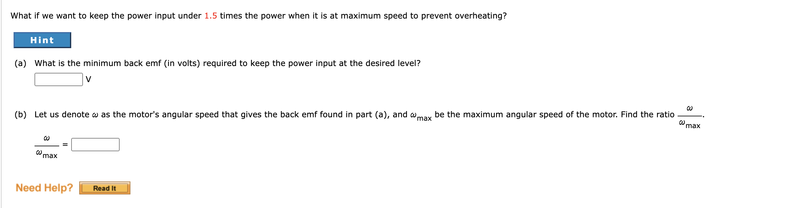 Solved What if we want to keep the power input under 1.5 | Chegg.com