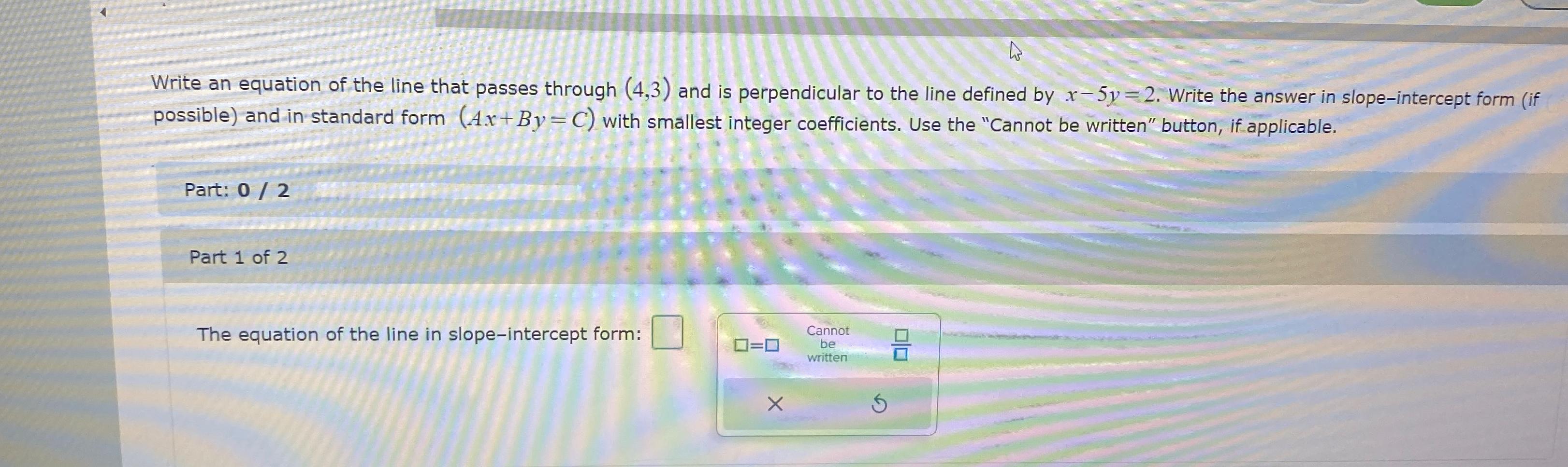 Solved Write an equation of the line that passes through | Chegg.com