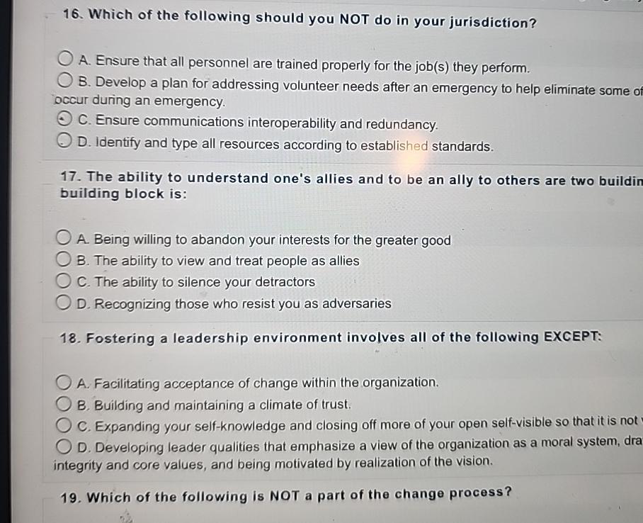 Solved Which of the following should you NOT do in your | Chegg.com