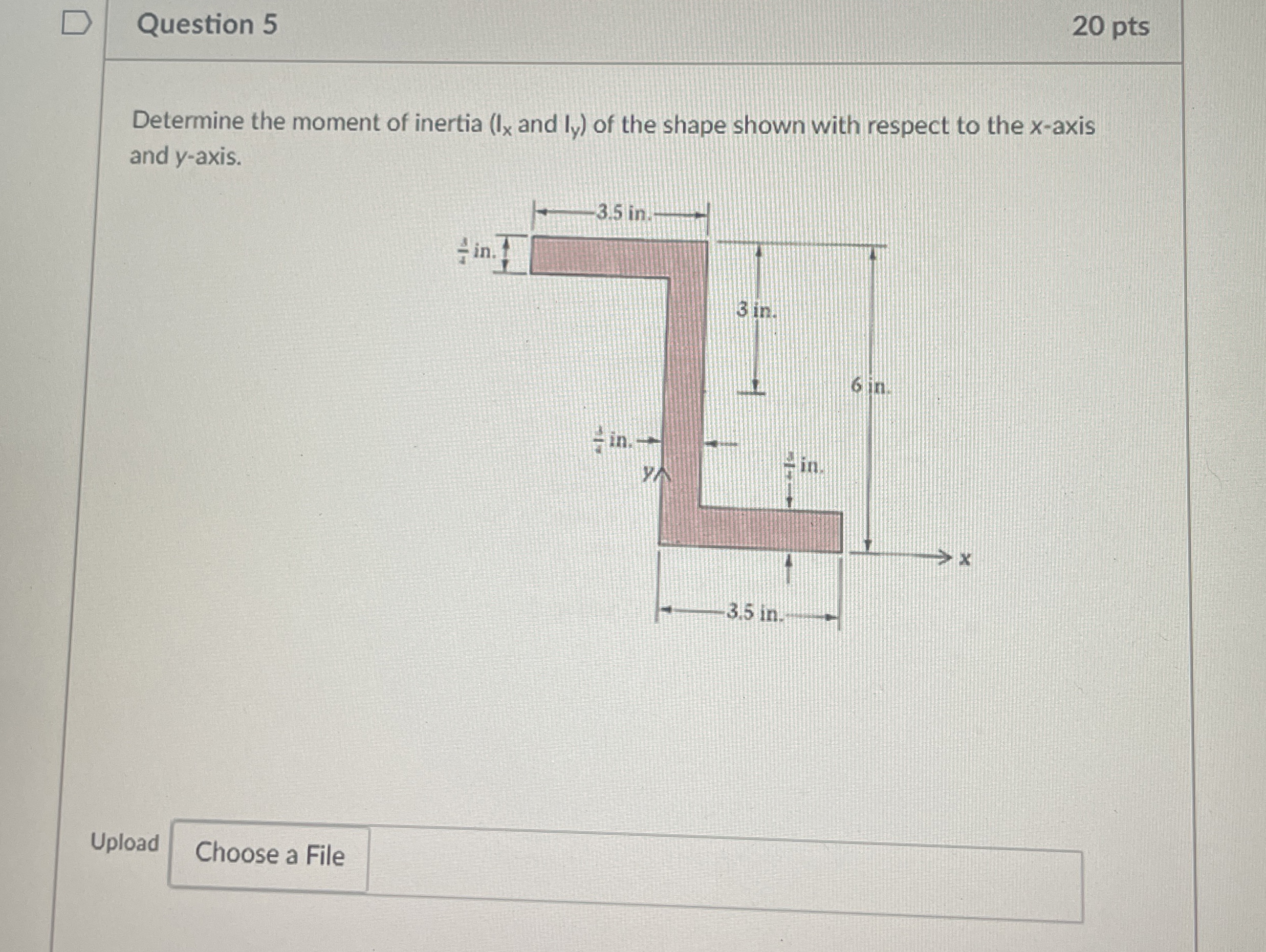 Solved Question 520 ﻿ptsDetermine the moment of inertia ( Ix | Chegg.com