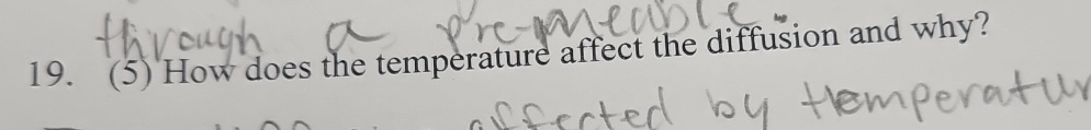 Solved (5) ﻿How does the temperature affect the diffusion | Chegg.com