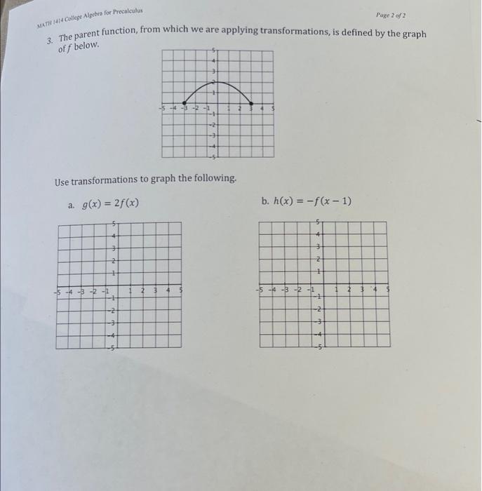Solved MATH 1414 College Algebra for Precalculus 3. The | Chegg.com