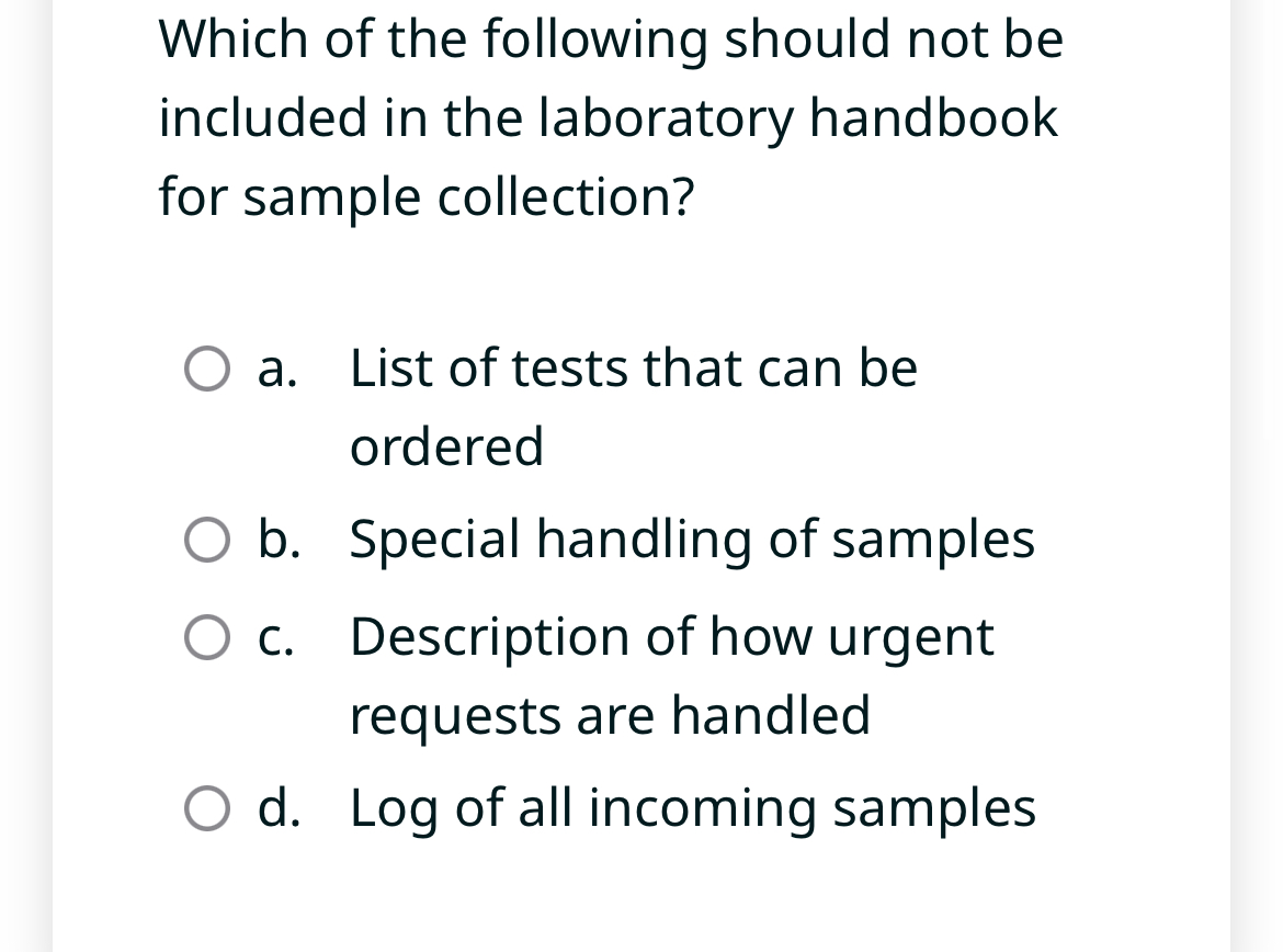 Solved Which of the following should not be included in the | Chegg.com