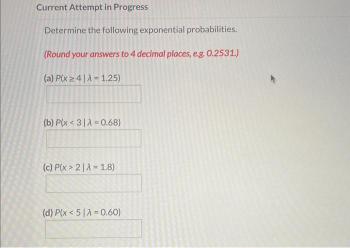 Solved Determine the following exponential probabilities. | Chegg.com