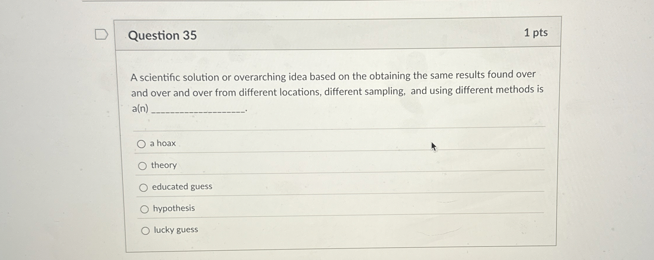 Solved Question 35A scientific solution or overarching idea | Chegg.com
