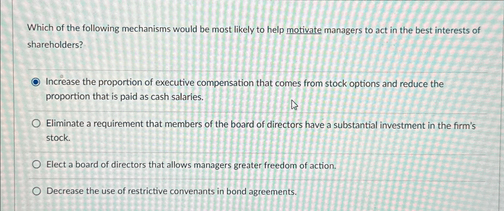 Solved Which of the following mechanisms would be most | Chegg.com