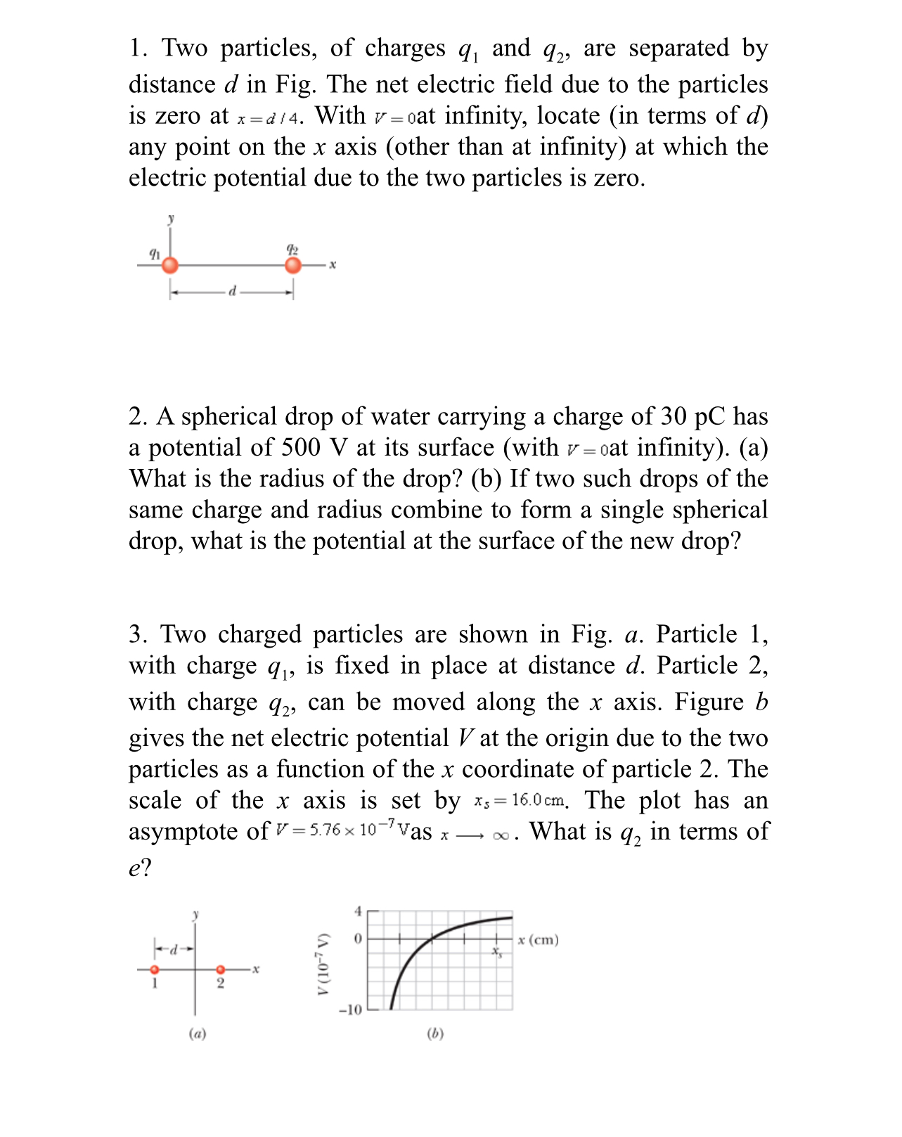 Solved Two particles, of charges q1 ﻿and q2, ﻿are separated | Chegg.com