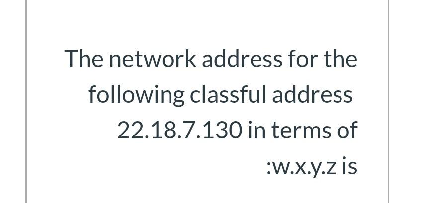 Solved The network address for the following classful | Chegg.com