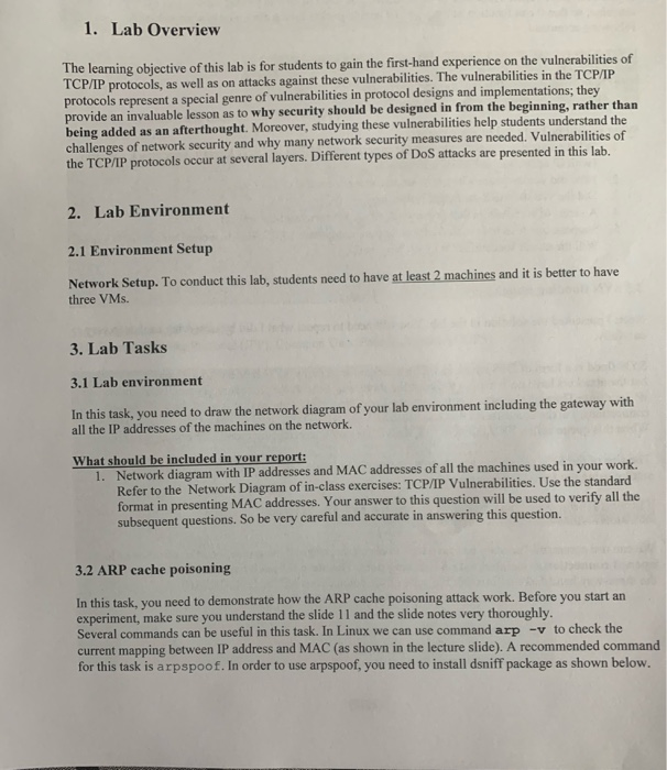 1. Lab Overview The learning objective of this lab is | Chegg.com