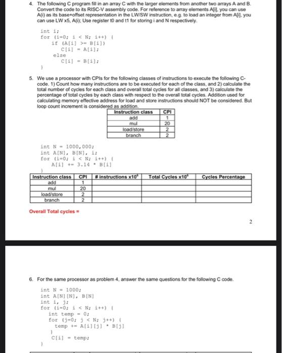 Solved 4. The following program fill in an array C with the | Chegg.com