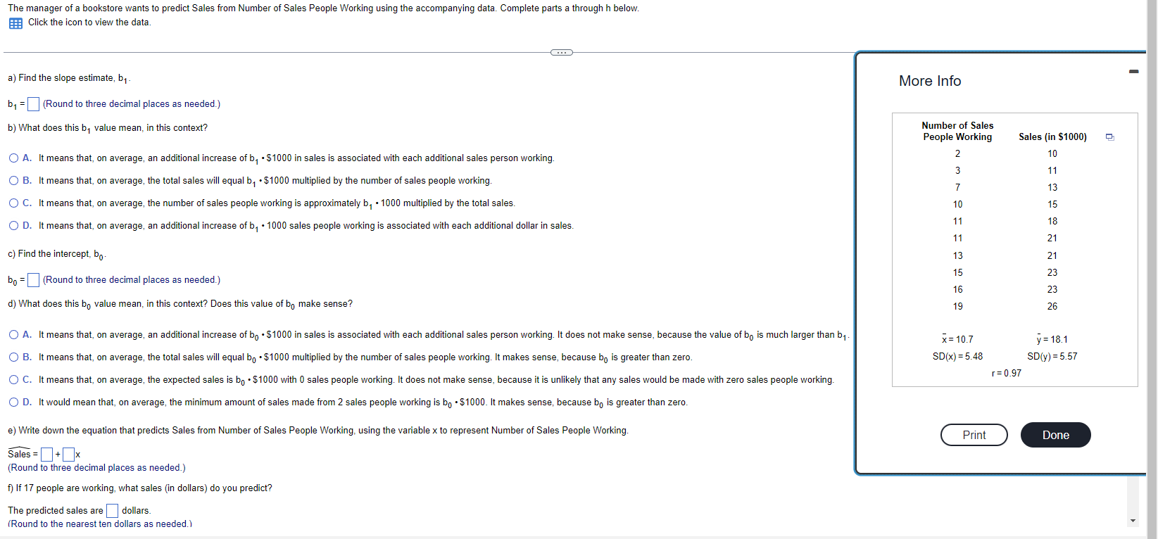 Solved The manager of a bookstore wants to predict Sales | Chegg.com