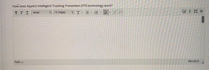 Solved How does Apple's Intelligent Tracking Prevention | Chegg.com