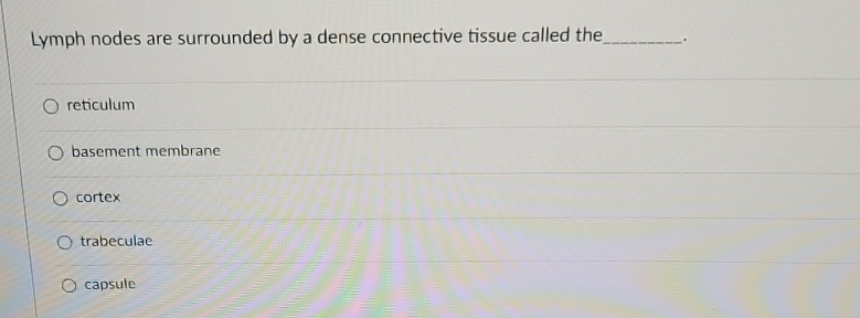 Solved Lymph Nodes Are Surrounded By A Dense Connective 2987