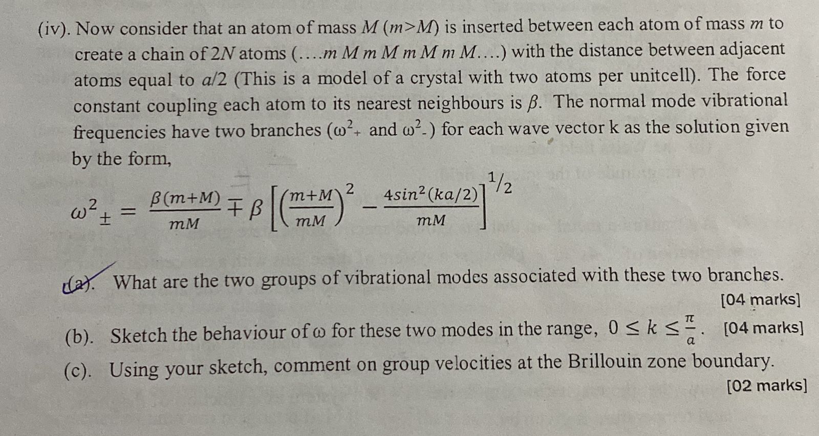 Consider The Simple Model Of A Linear Triatomic