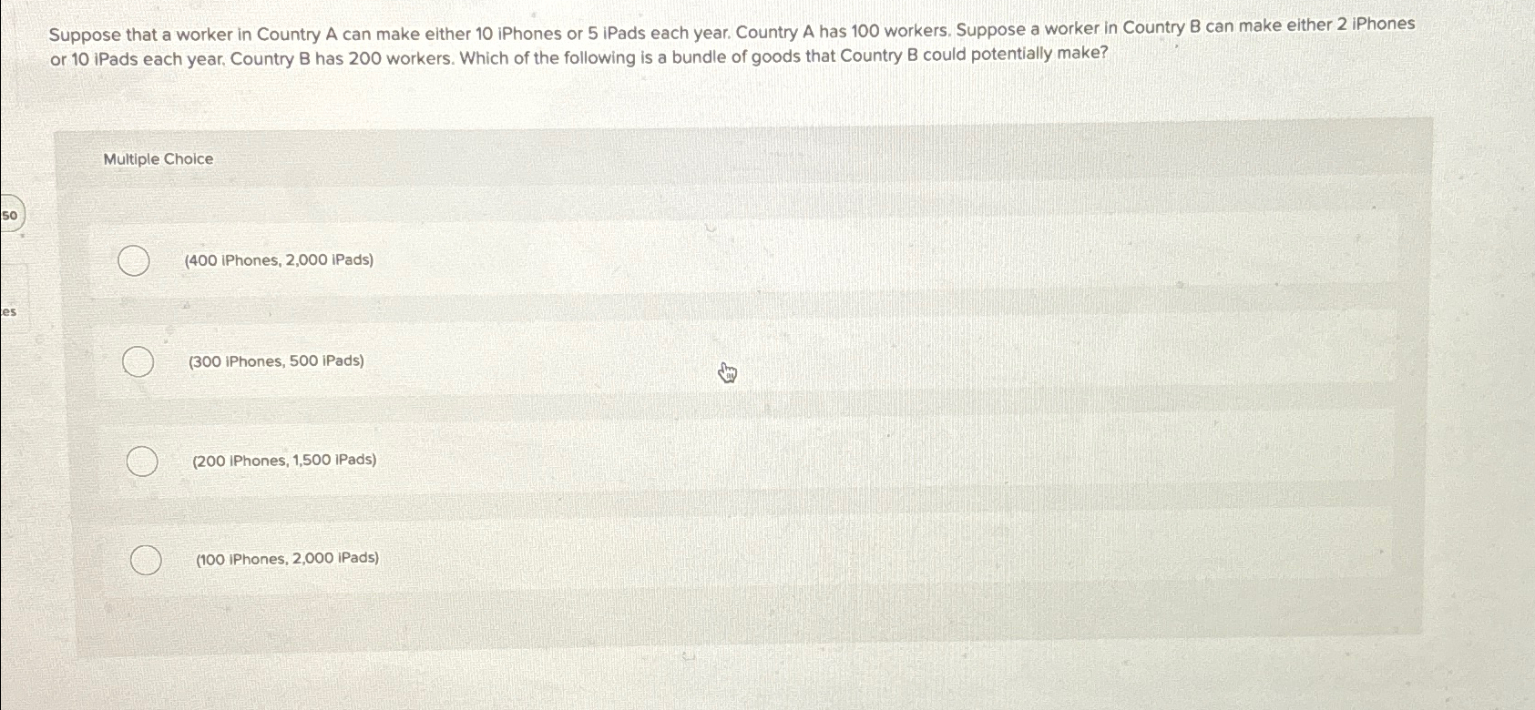 Solved Suppose that a worker in Country A can make either 10 | Chegg.com