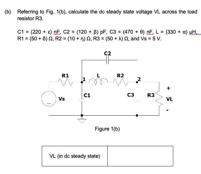 Solved Referring to ﻿Fig. 1(b), ﻿calculate the dc ﻿steady | Chegg.com