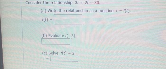 Solved (a) Write the relationship as a function r=f(t). | Chegg.com