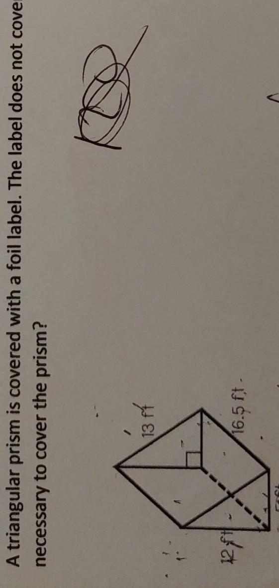Solved A triangular prism is covered with a foil label. The | Chegg.com