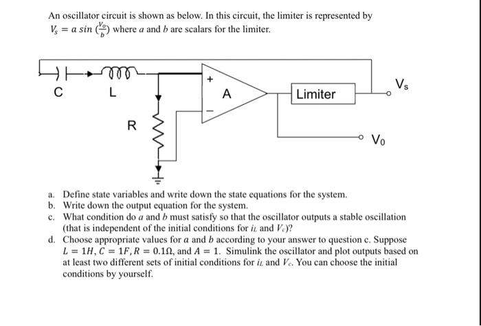 Solved An oscillator circuit is shown as below. In this | Chegg.com