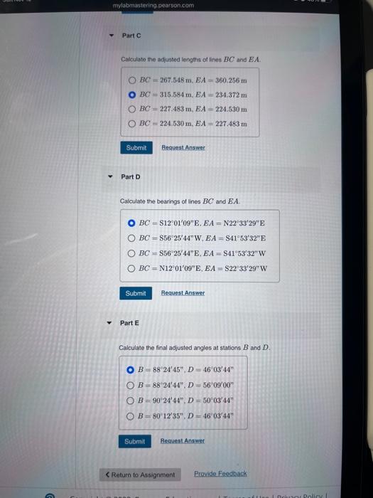 Solved Using the compass (Bowditch) rule, adjust the | Chegg.com