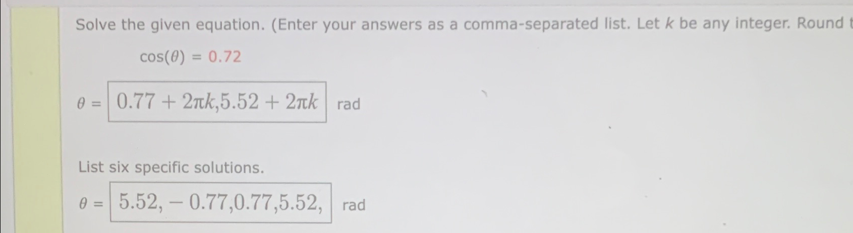Solved Solve the given equation. (Enter your answers as a | Chegg.com