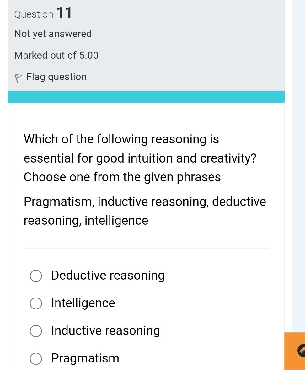 Solved Flag question Which of the following reasoning is | Chegg.com