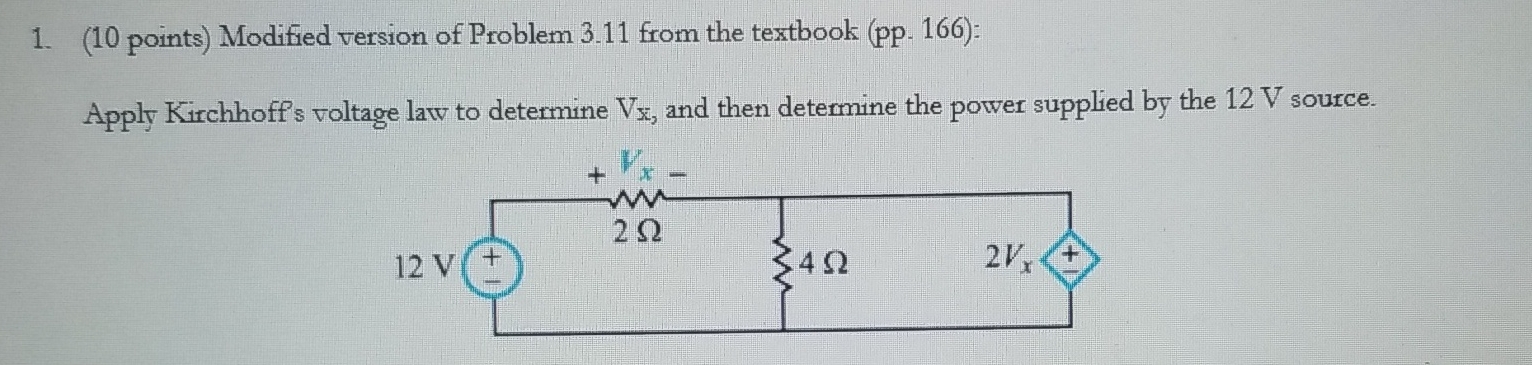 Solved ( 10 ﻿points) ﻿Modified version of Problem 3.11 ﻿from | Chegg.com