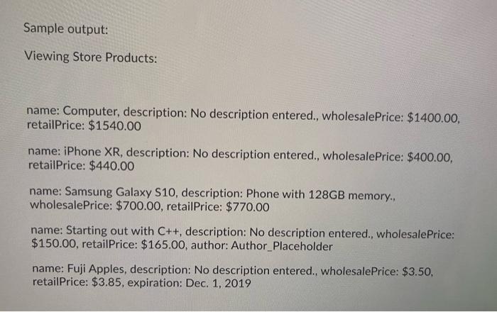 Solved Assignment 7: Retail Inventory System - OOP | Chegg.com