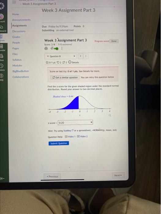 Solved Week 3 Assignment Part 3 Progress saved Done Score: | Chegg.com