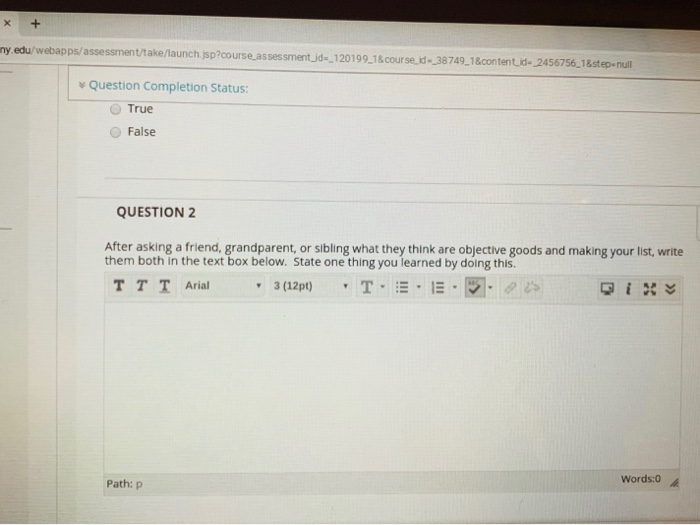 my.edu/webapps/assessment/take/launch.jsp?course | Chegg.com